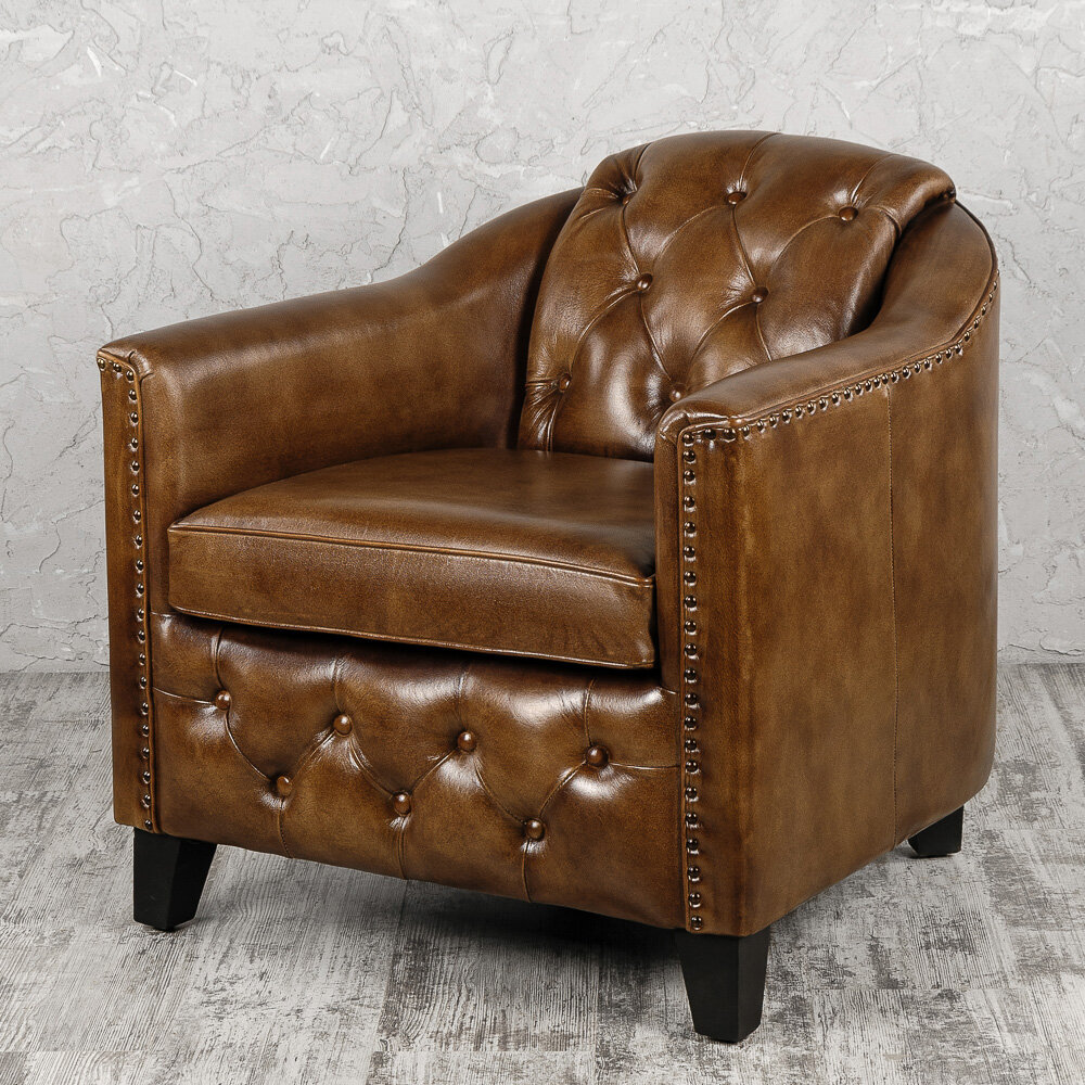 Кресло кожаное Decor of today Форсайт 01244 Коричневый Размеры: Высота 700мм Глубина 750мм Ширина 700мм