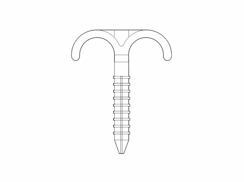 Дюбель-крюк двойной 16-32мм (100мм)