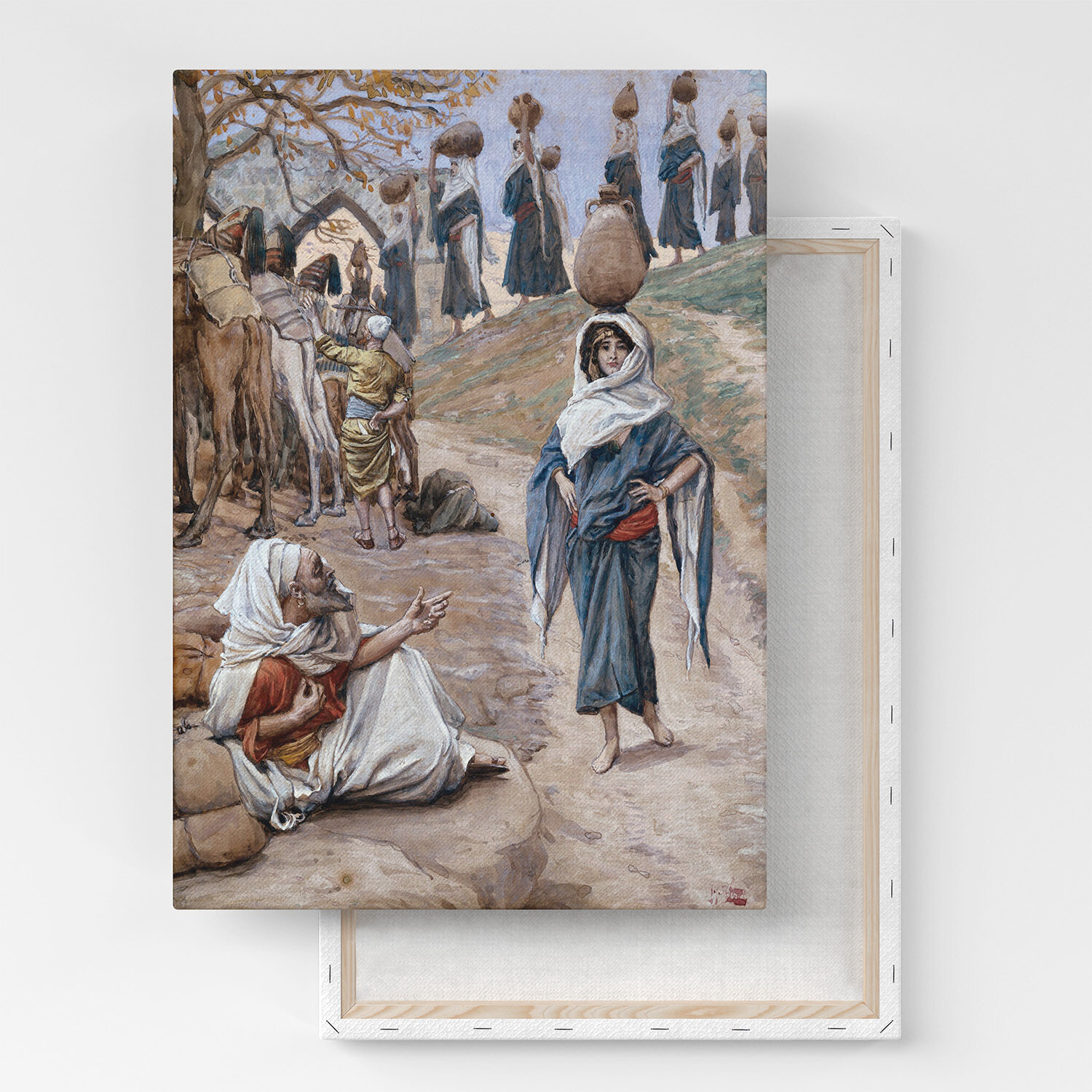 Картина на холсте, репродукция / Джеймс Тиссо - Abrahams Servant Meeteth Rebecca / Размер 30 x 40 см