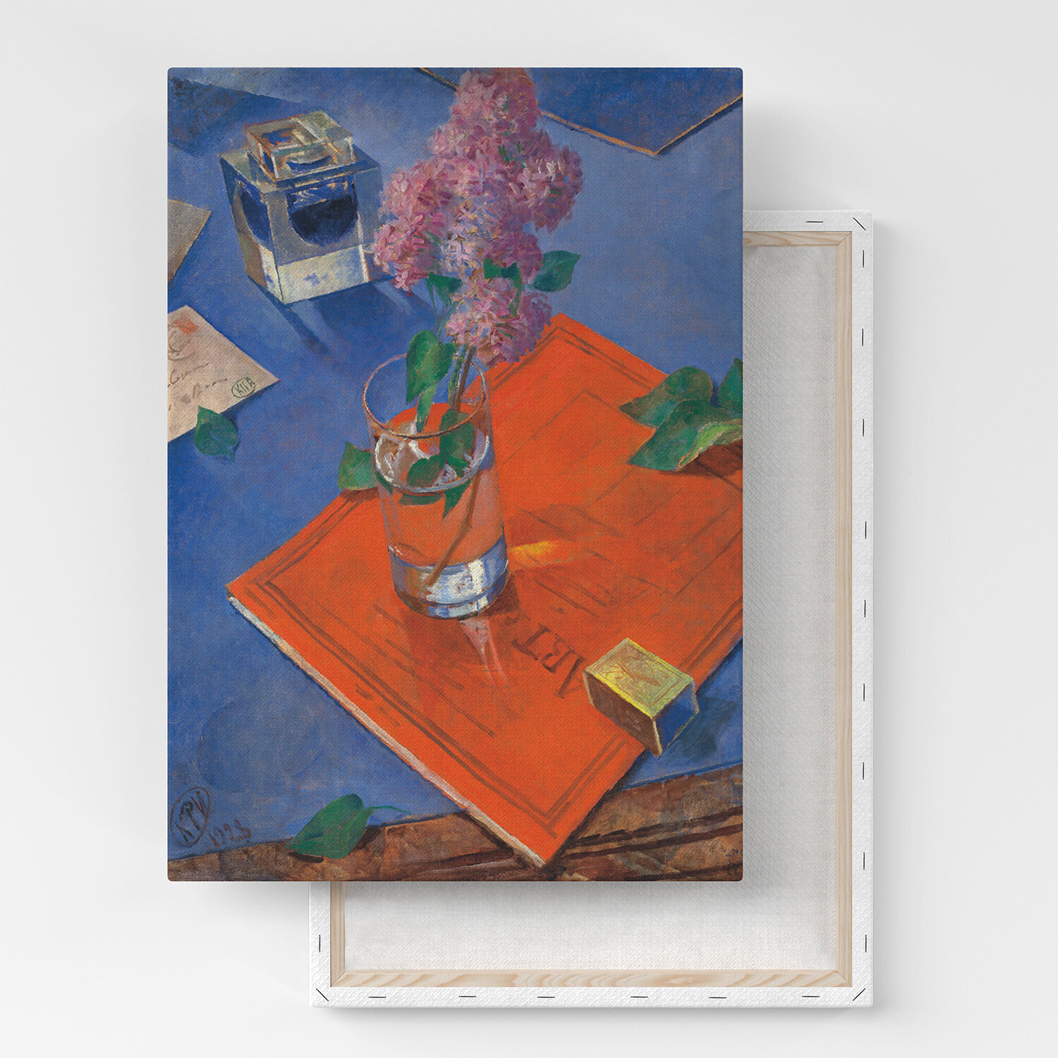 Картина на холсте, репродукция / Кузьма Петров-Водкин - Натюрморт с сиренью / Размер 80 x 106 см