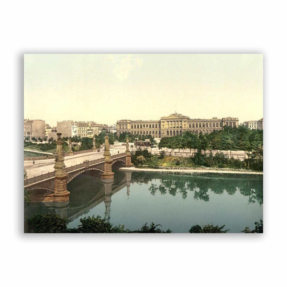 Постер, плакат на бумаге / The University and bridge, Alsace Lorraine, Germany / Размер 30 x 40 см