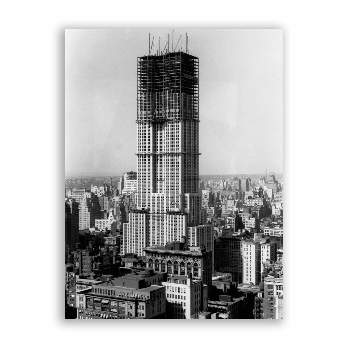 Постер, плакат на бумаге / Эмпайр Стейт Билдинг - Строительство / Размер 30 x 40 см