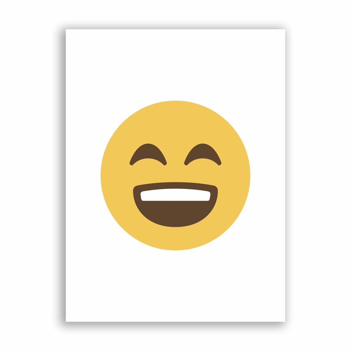 Постер, плакат на бумаге / Emoji / Улыбающееся эмодзи с улыбающимися глазами / Размер 80 x 106 см