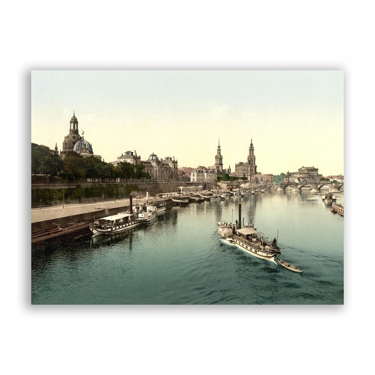 Постер, плакат на бумаге / The Carola Bridge, Altstadt, Saxony, Germany / Размер 60 x 80 см