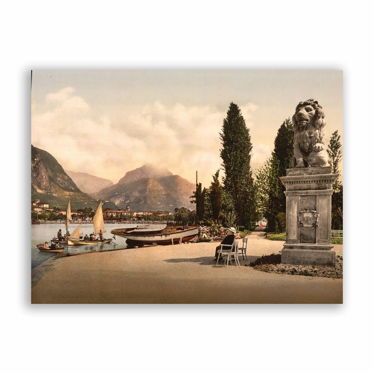Постер, плакат на бумаге / Park of Hotel Lido, Riva, Lake Garda, Italy / Размер 30 x 40 см