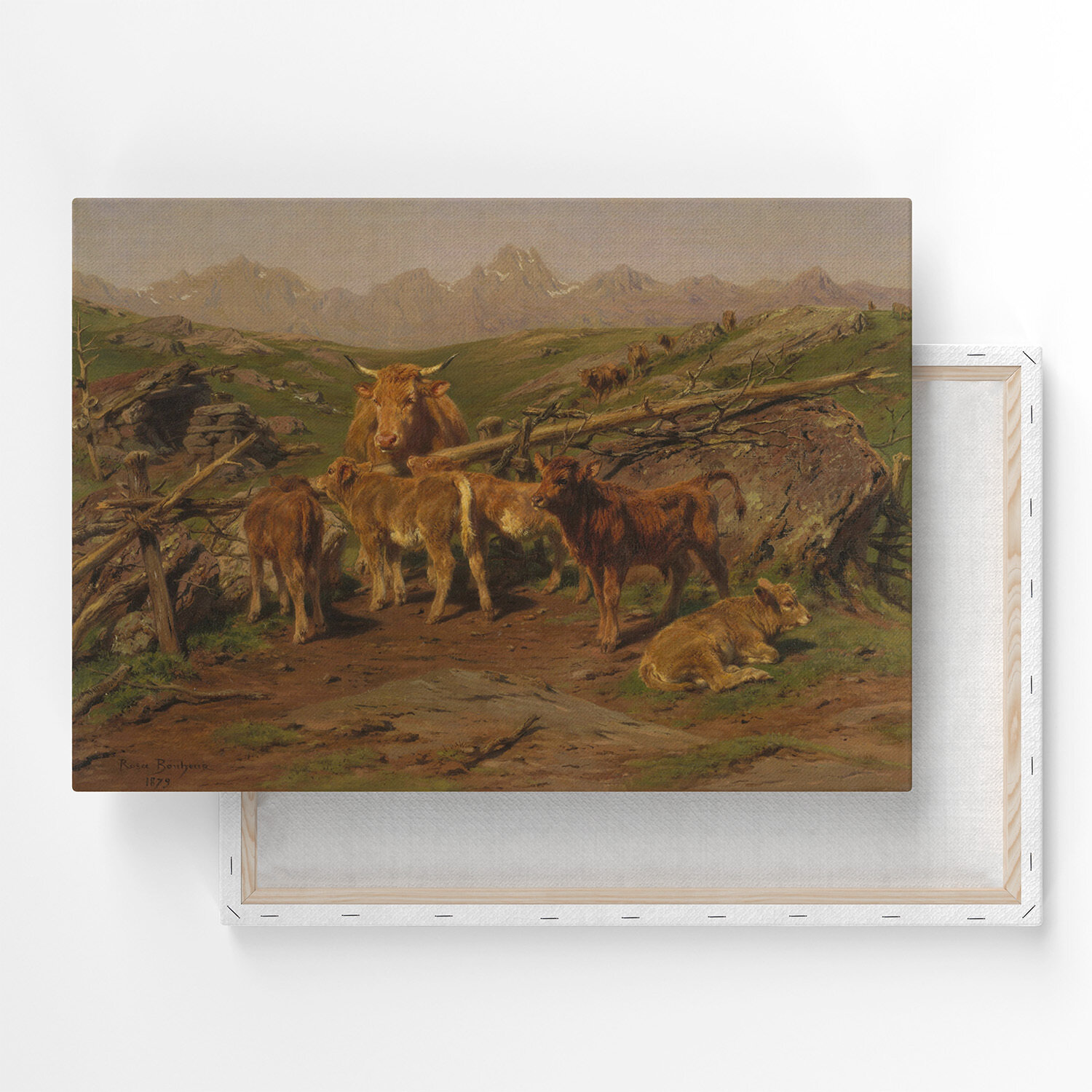Картина на холсте, репродукция / Роза Бонёр - Weaning the Calves / Размер 60 x 80 см
