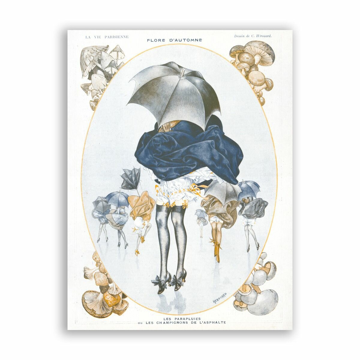 Постер на бумаге в стиле Пин-ап / La Vie Parisienne - Flore DAutomne / Размер 30 x 40 см