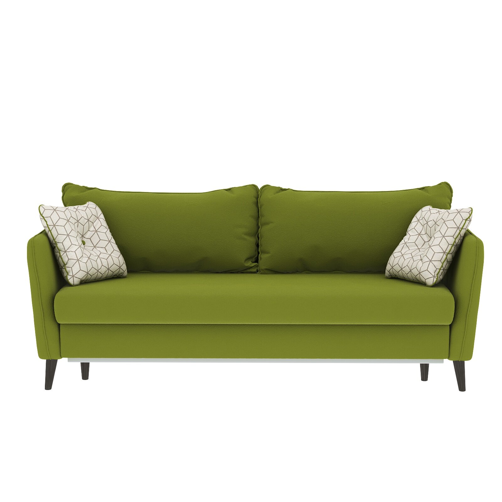 Диван-кровать Аликанте салатовый велюр Ньютон грин с механизмом пантограф