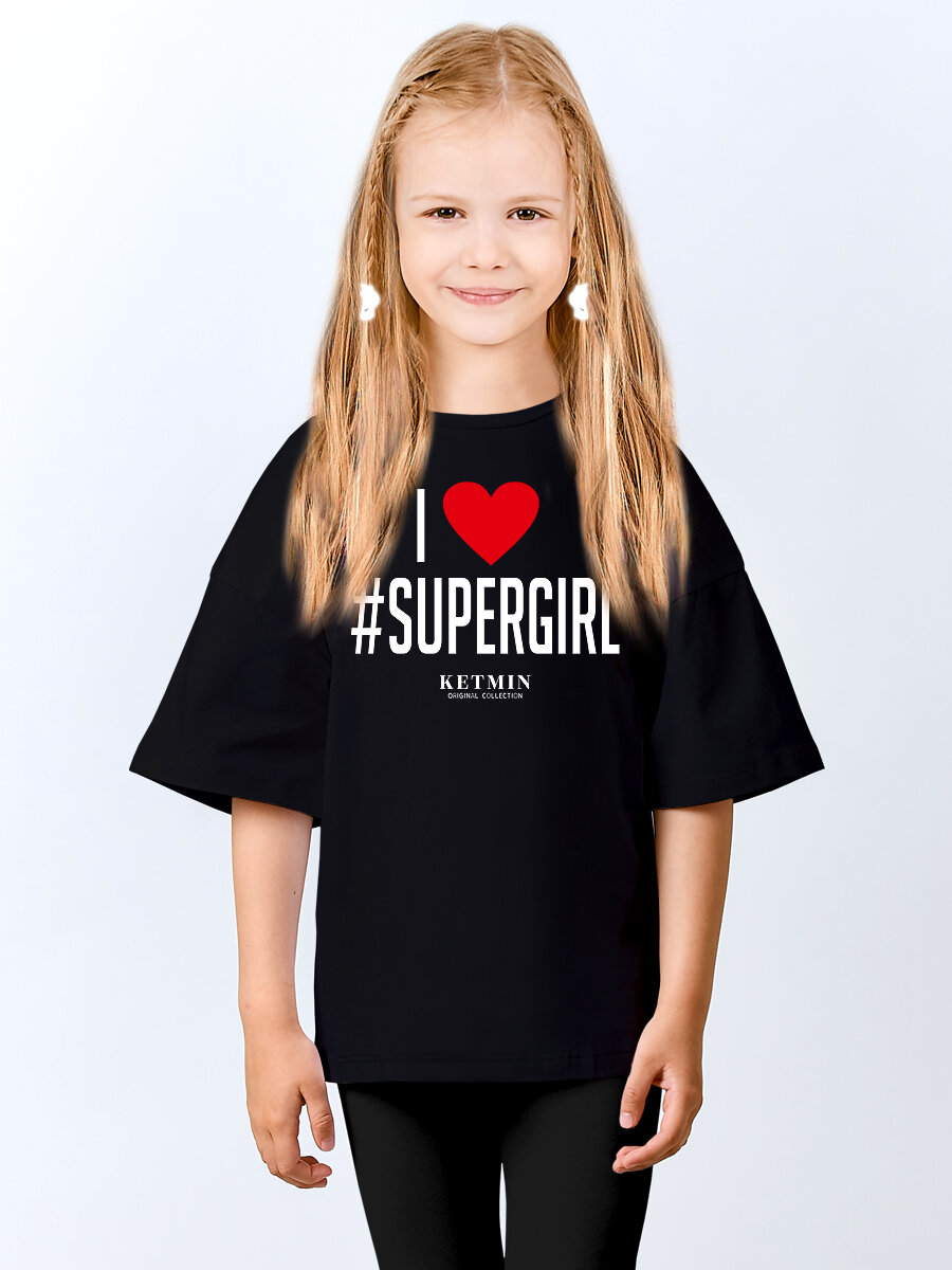 Футболка детская оверсайз Супермодель SUPERGIRL