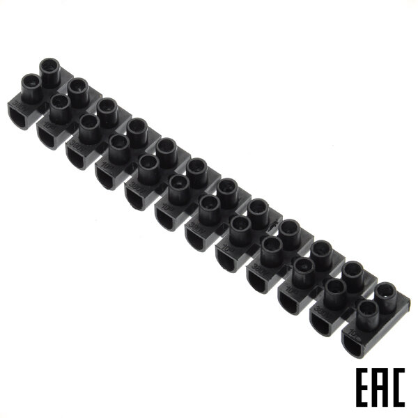 Блок Navigator NTB-UPP-S12-10/BL 71013 клеммный полипропилен 12 пар винтовых клемм 10кв. мм черный (7 шт. в комплекте)