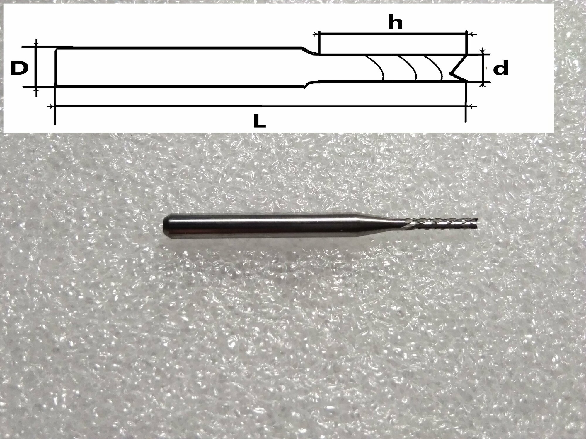 Фреза рашпильная (кукуруза) ZLD1.5 d-1,5/ h-7/ D-3,175/ L-38,1. для ЧПУ станка