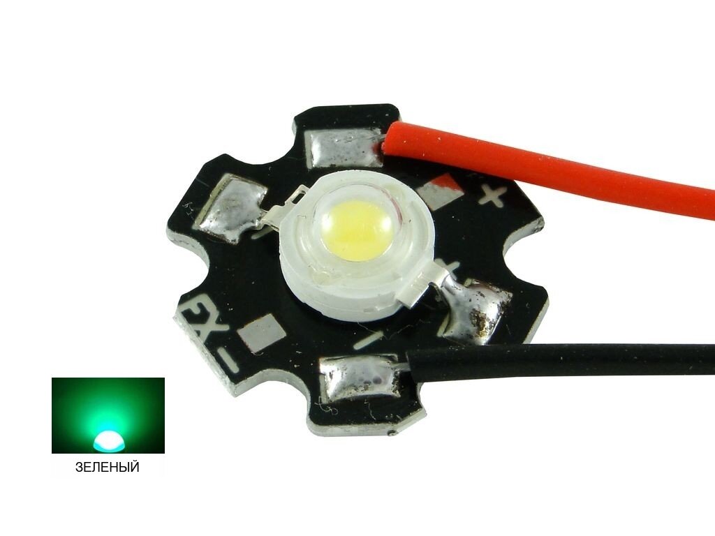 Светодиод модуль 1Вт зеленый