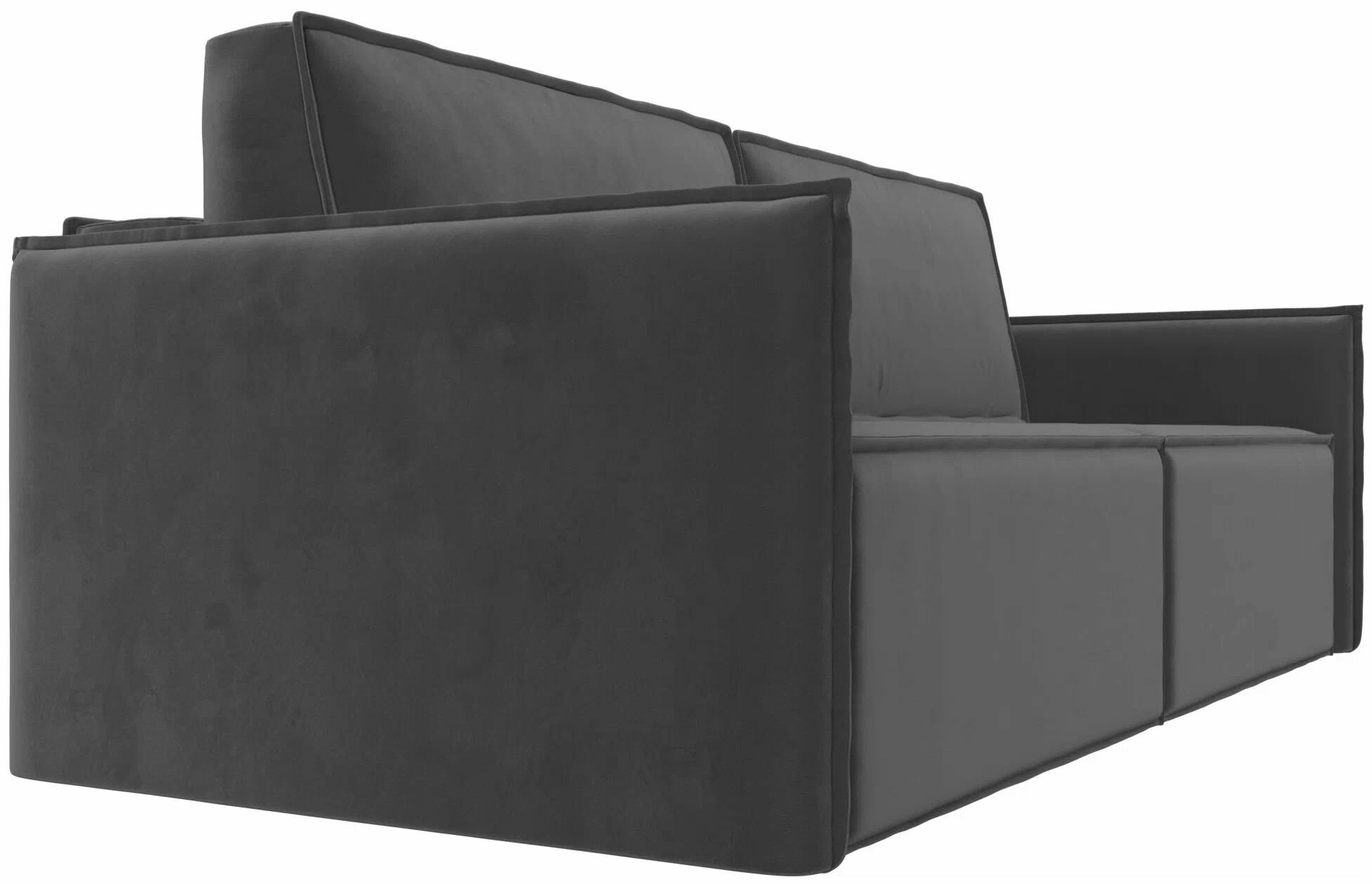 Диван MF-SOFA "Лофт", прямой, антивандальный микровелюр, серый, еврокнижка — фото 1