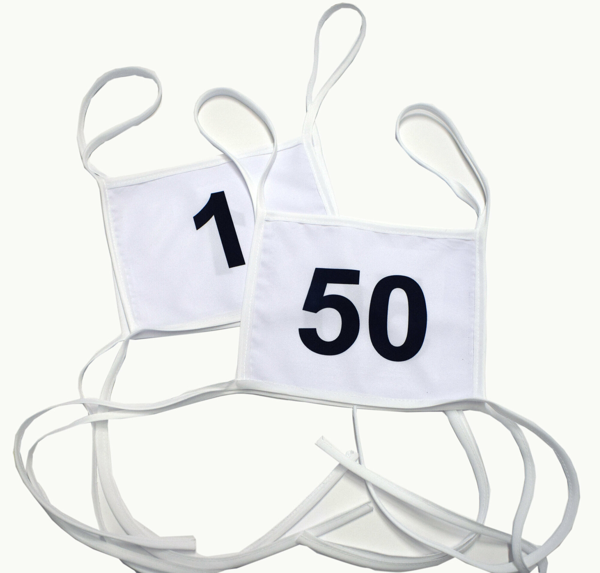 Стартовые номера для соревнований, нагрудные номера с нумерацией, 50 шт. От 1 до 50. Размер 24х21 см