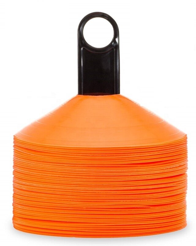 Футбольные фишки 50 штук, с подставкой, оранжевые