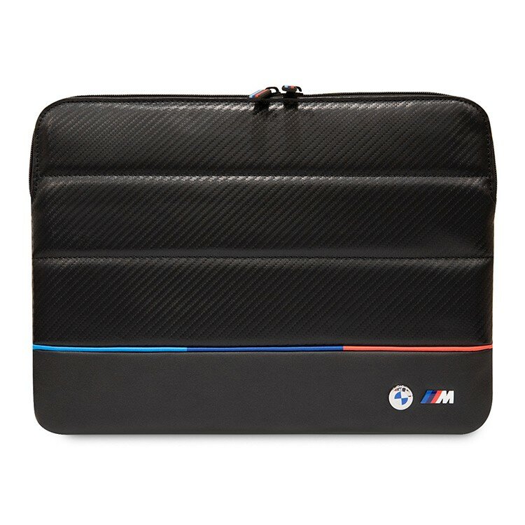 BMW чехол из эко-кожи для ноутбуков 13"/14", Carbon Tricolor, черный
