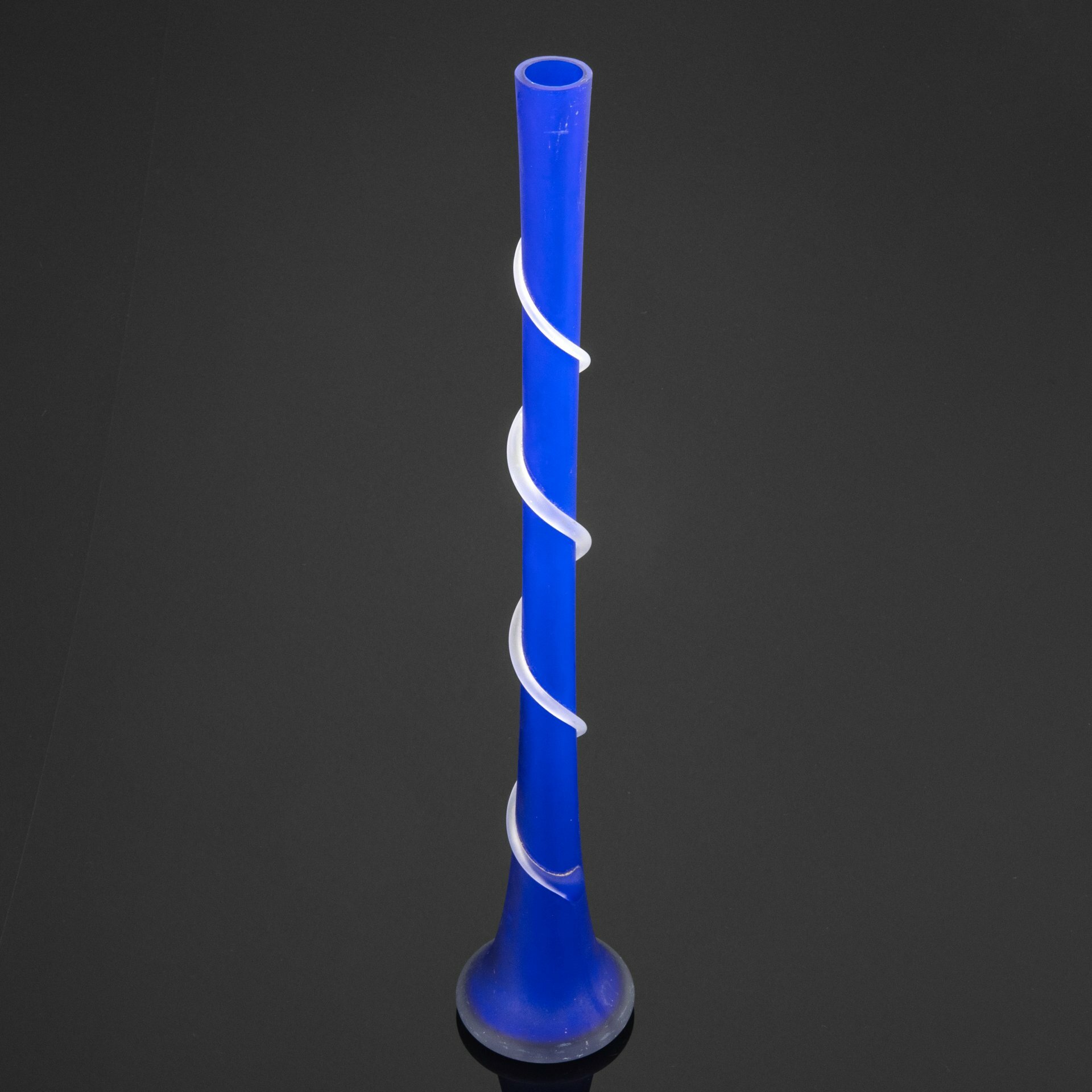 Ваза на один цветок "Tango", с витым декором кобальтового цвета, цветное стекло