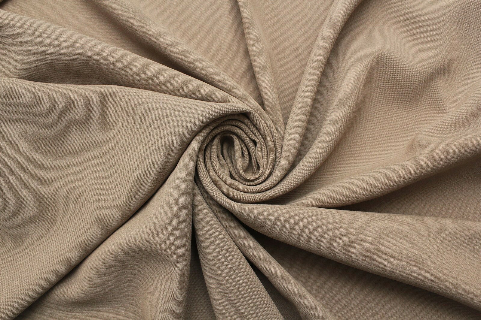 Ткань Креп стрейч шерстяной Agnona тёмно-бежевый, ш150см, 0,5 м