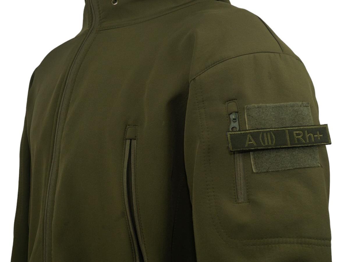 Шеврон на липучке Strike Группа крови A (II) Rh+, олива