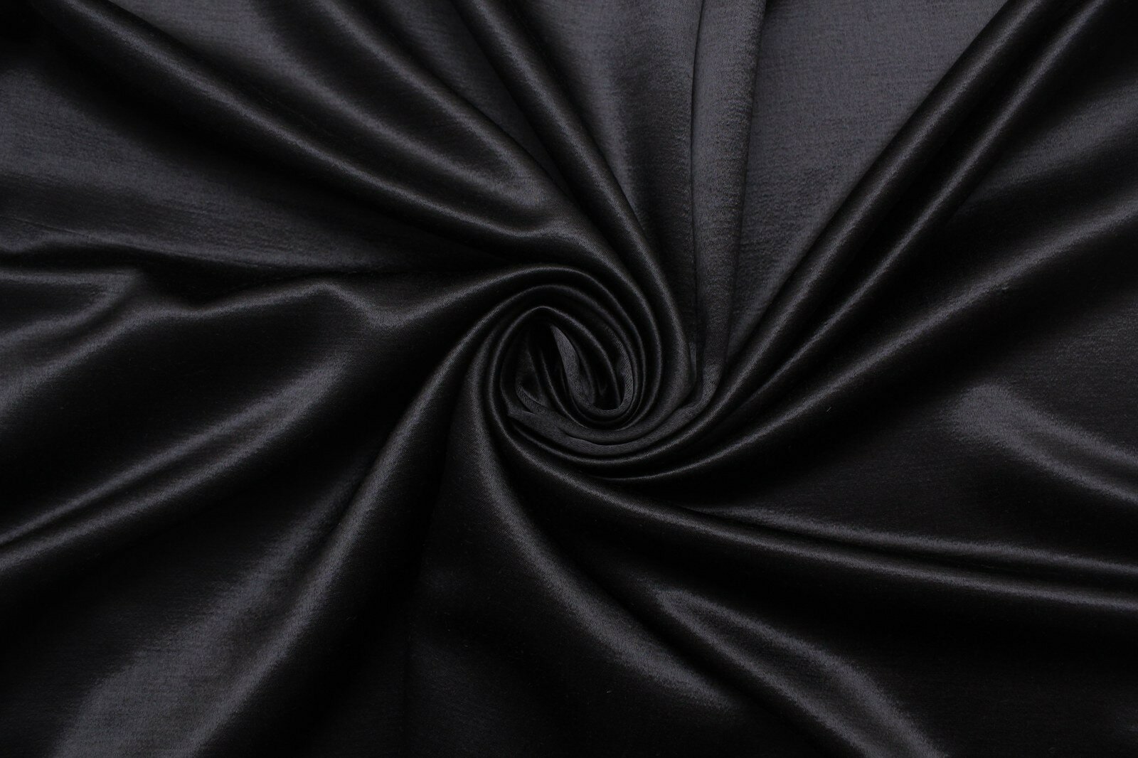 Ткань Атласная костюмная шерсть, чёрная, ш146см, 0,5 м