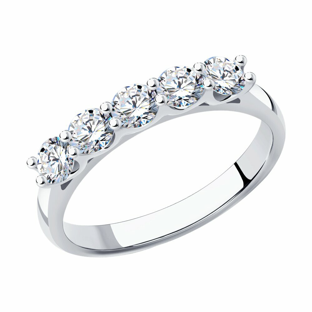 Кольцо, белое золото, 585 проба, бриллиант выращенный