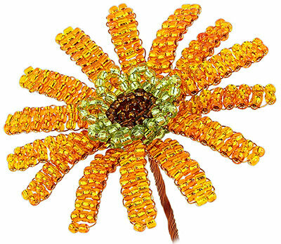 Клевер AA 05-606 Набор бисера Цветок из бисера Оранжевая гербера для рукоделия