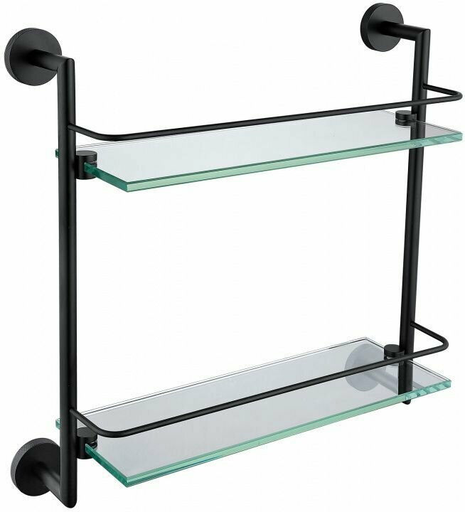 Полка для ванной Allen Brau Priority 6.31015-31, черный матовый, настенная, стеклянная