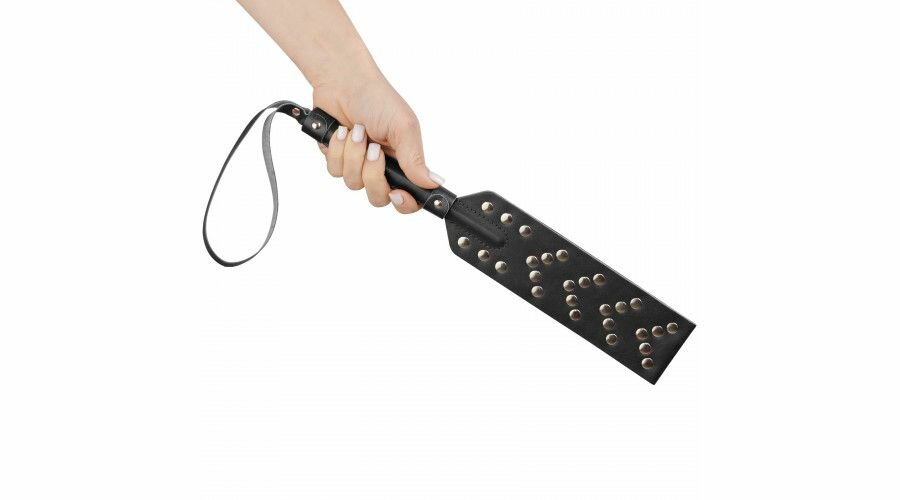Sitabella Черная шлепалка с серебристыми клепками - 34 см.