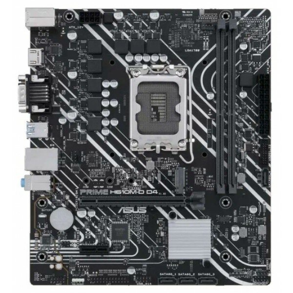 Материнская плата ASUS PRIME H610M-D, LGA 1700, Intel H610, 2xDDR5, 4xSATA, 1xM.2, 1xPCIe 4.0 x16, 1x1Gb LAN, 2xUSB-A 3.2 Gen 1, 4xUSB-A 2.0, 1xHDMI,