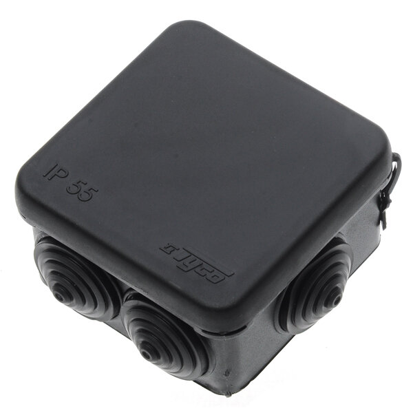 Коробка Тусо 67030Ч распаечная пластиковая с сальниками 70х70х40мм IP55 черная (Рувинил) (29 шт. в наборе)