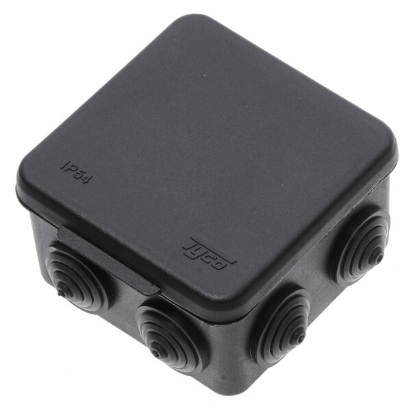 Коробка Тусо 67040МЧ распаечная пластиковая с сальниками 80х80х50мм IP54 черная (Рувинил) (7 шт. в комплекте)