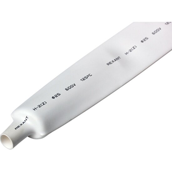 Термоусадочная трубка Rexant 25,0/12,5 мм белая (10 шт. по 1 м.), 22-5001