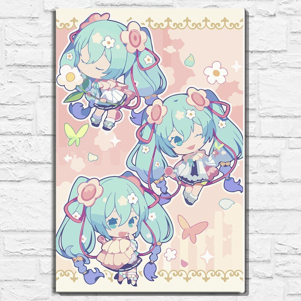 Картина по номерам на холсте аниме мику хацунэ (вокалоид, синаморолл, девушка) - 14904 60х40