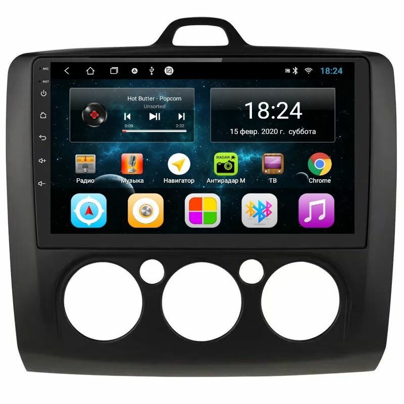 Магнитола CRS-300 Форд Фокус 2 с кондиционером (черная рамка) Ford Focus 2 - Android 13 - DSP