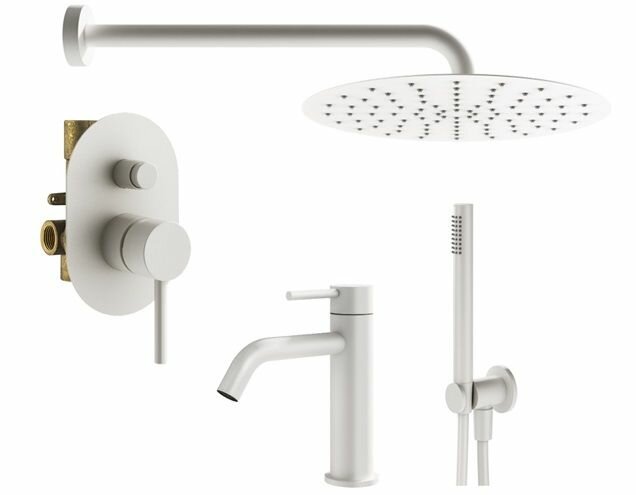 Комплект смесителей для душа Plumberia Selection KITXO15BO53, Белый матовый