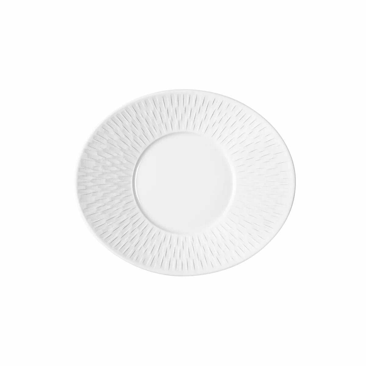 Блюдце белое фарфор для чайной кофейной чашки овальное DEGRENNE Boreal Satin, 20 см