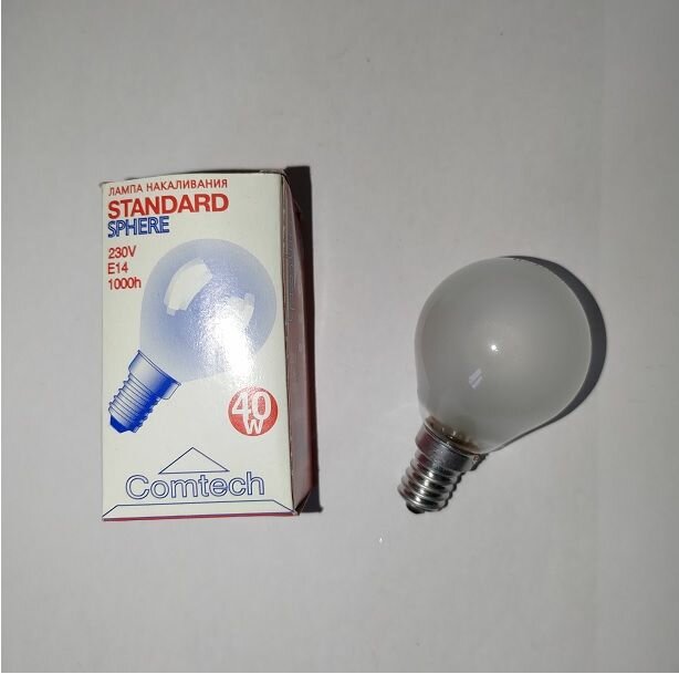 Лампочка Comtech, E14, 40 Вт, Накаливания