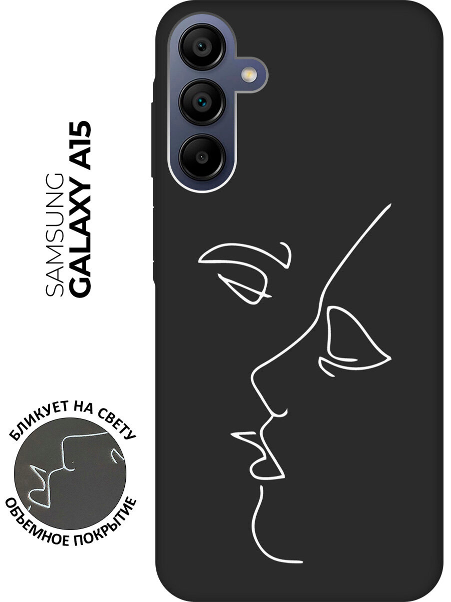 Силиконовый чехол на Samsung Galaxy A15 / Самсунг А15 с рисунком "Faces W" Soft Touch черный