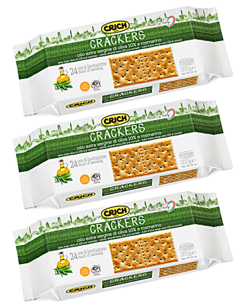 Крекер Crich с оливковым маслом и розмарином 250 гр. - 3 шт