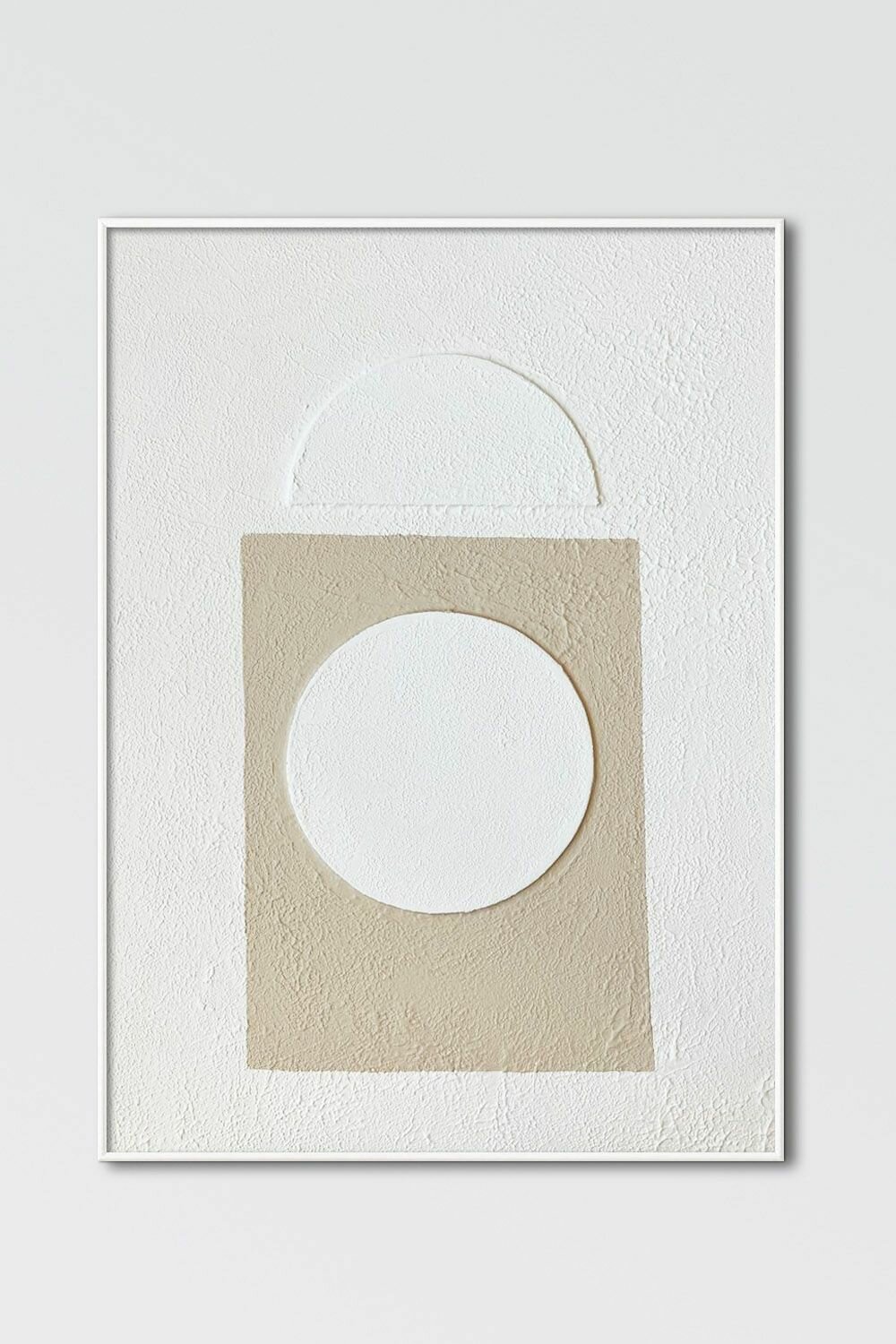 Картина ручной работы DECORMARKT Бежево-белая №4, в рамке 50х70 см