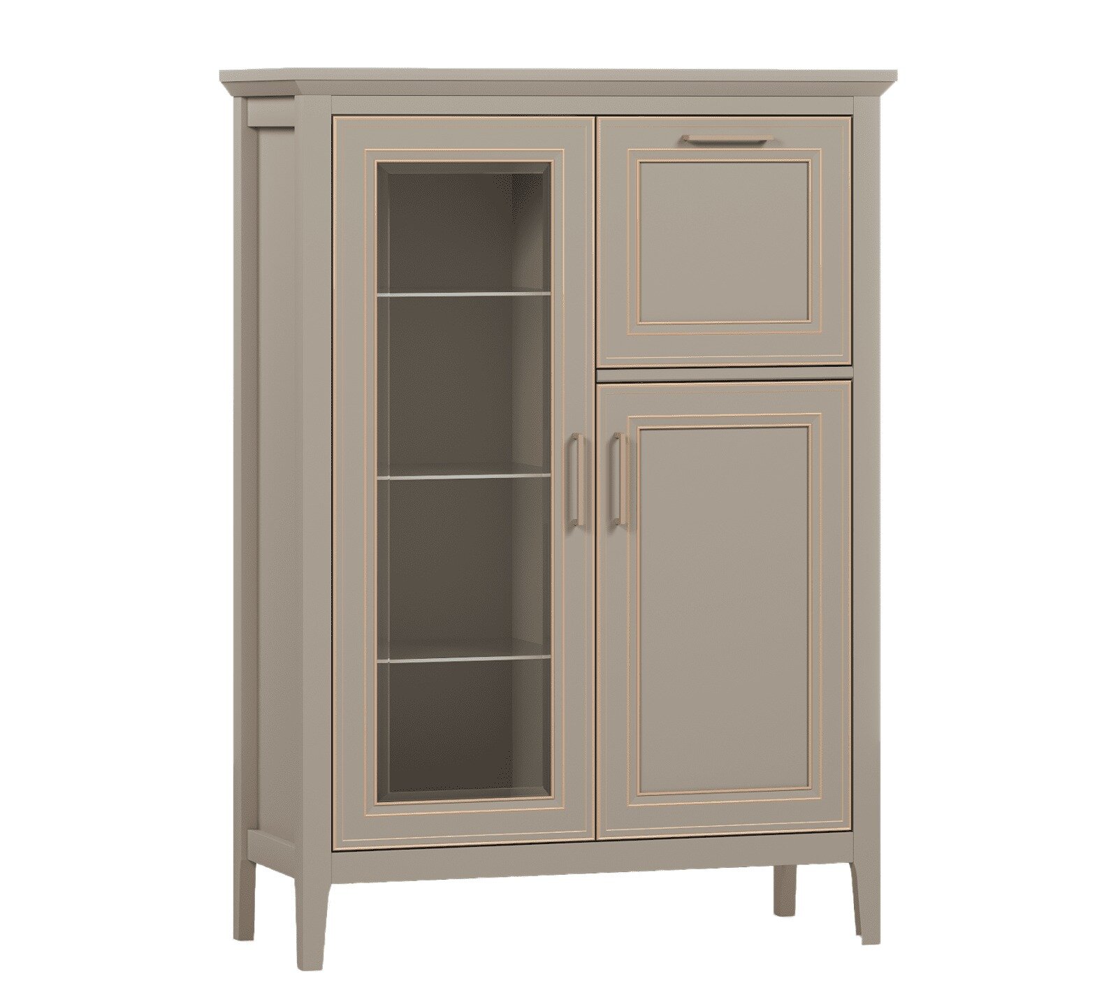 Тумба БРВ Мебель CLASSIC KOM1W1D1B Глиняный серый Размеры: Высота 1330мм Глубина 405мм Ширина 950мм