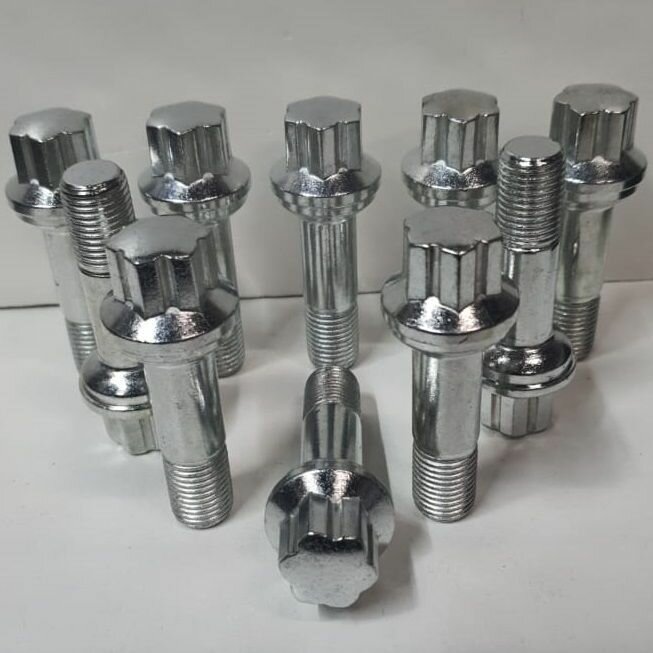 Болт колёсный 14x1,5x45, сфера, неполная резьба, спецключ, 10 штук
