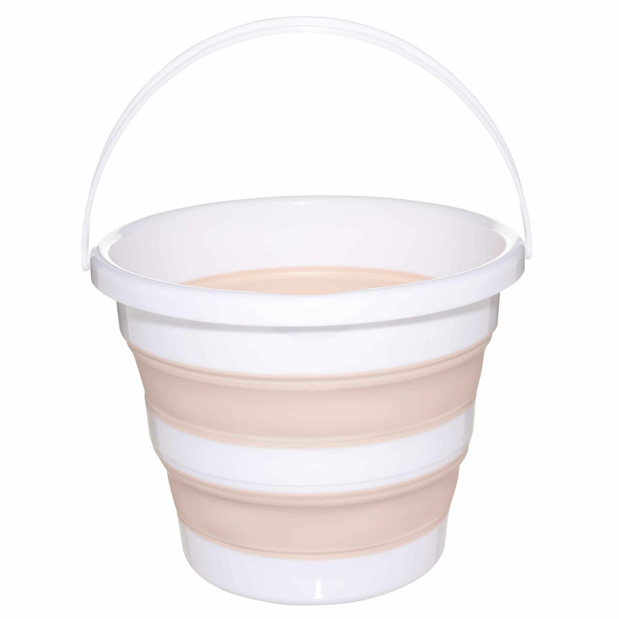 Ведро складное, 10 л, пластик/резина, бежево-розовое, Foldaway