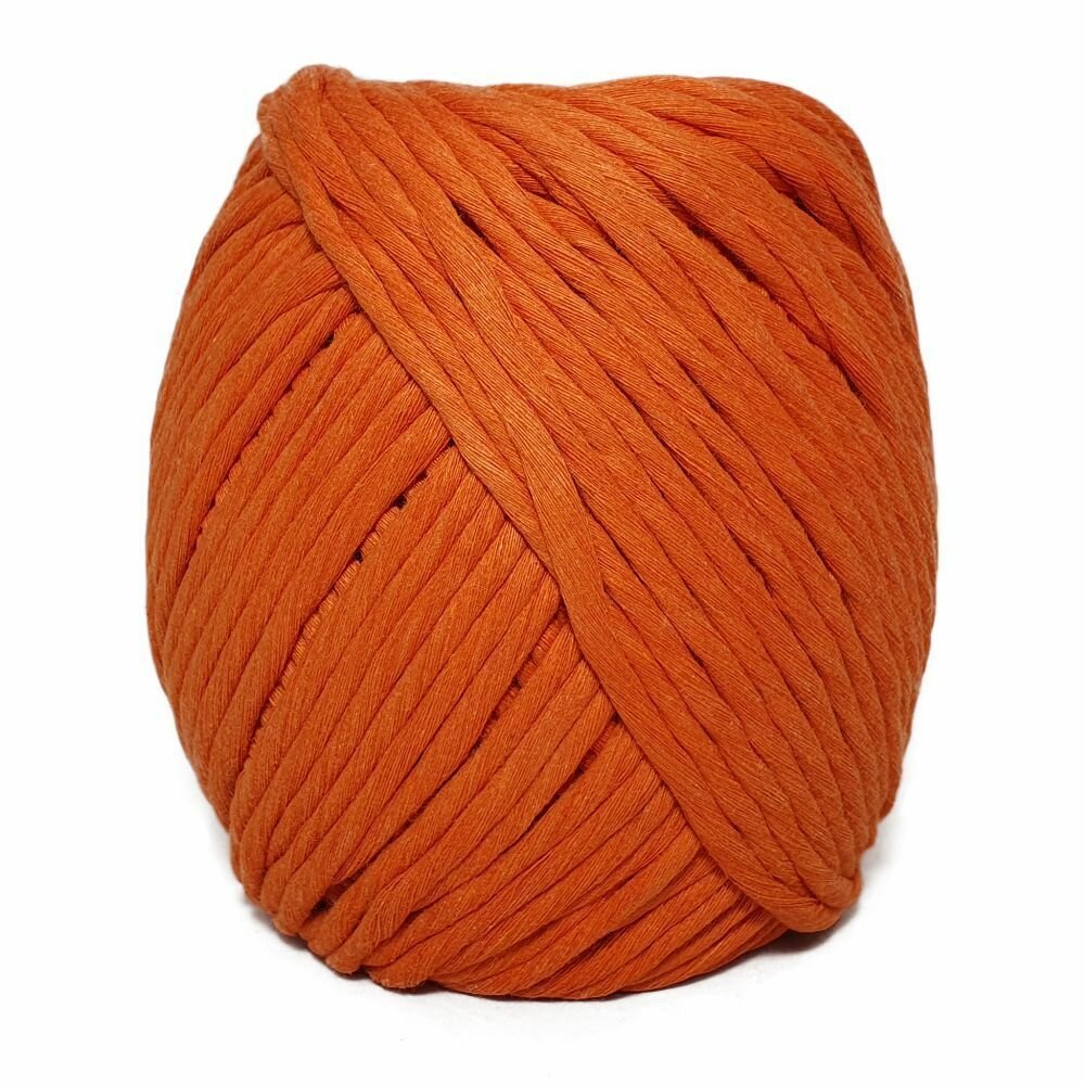 Пряжа Прочее ХБ Шнур Карамель, оранжевый - 22100, 80% хлопок, 20% полиэстер, 1 моток, 400 г, 100 м.