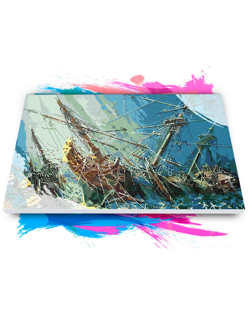 Картина по номерам на холсте Затонувший корабль, 40 х 60 см