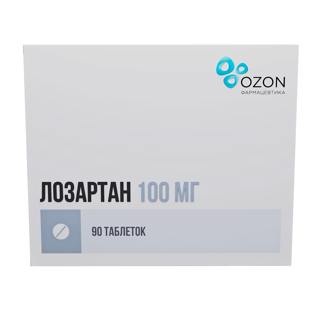 Лозартан таблетки покрыт. плен. об. 100 мг 90 шт