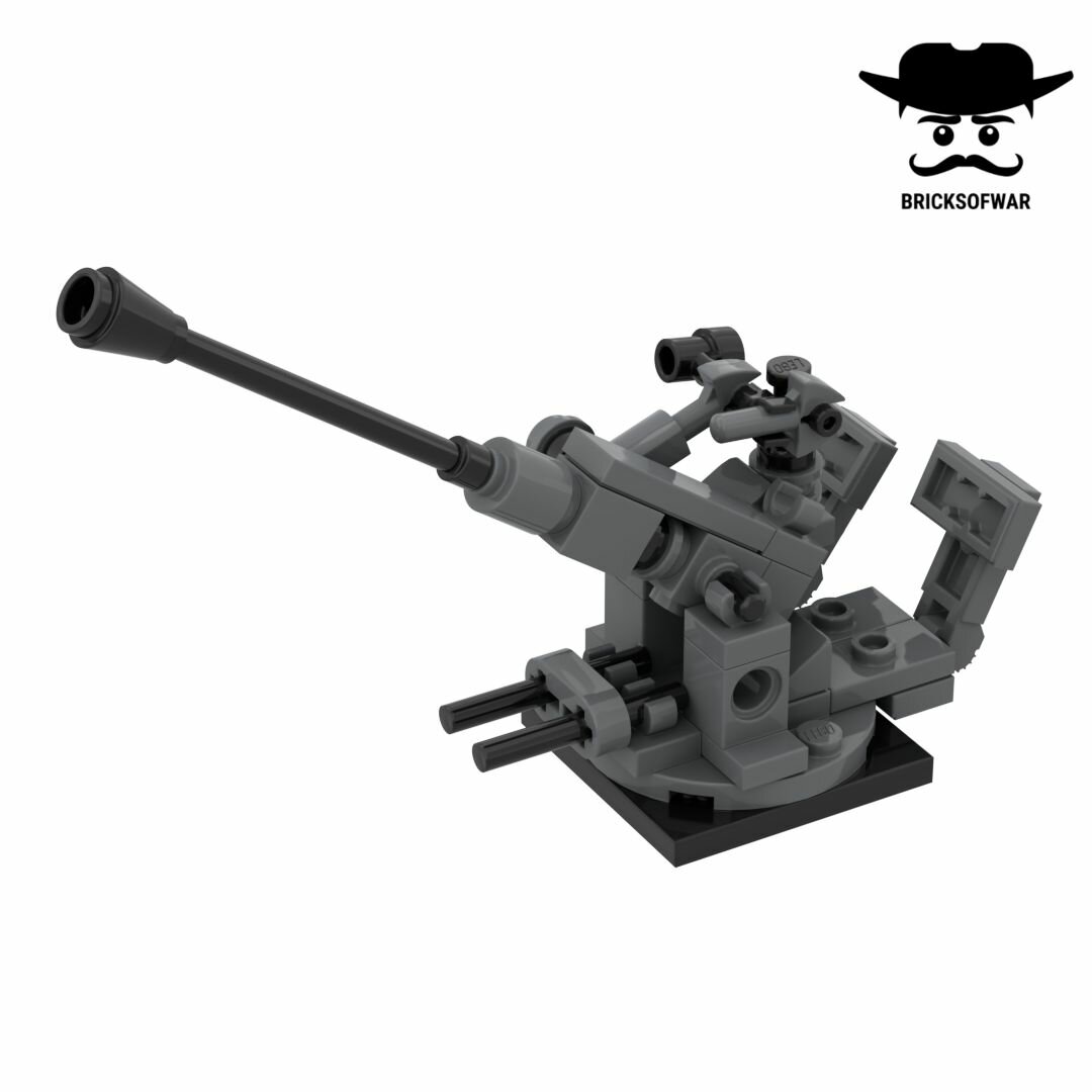 Конструктор Bricks of War военная техника, советское зенитное орудие пушка 72-К образца 1940, времен Второй мировой войны из деталей датского конструктора