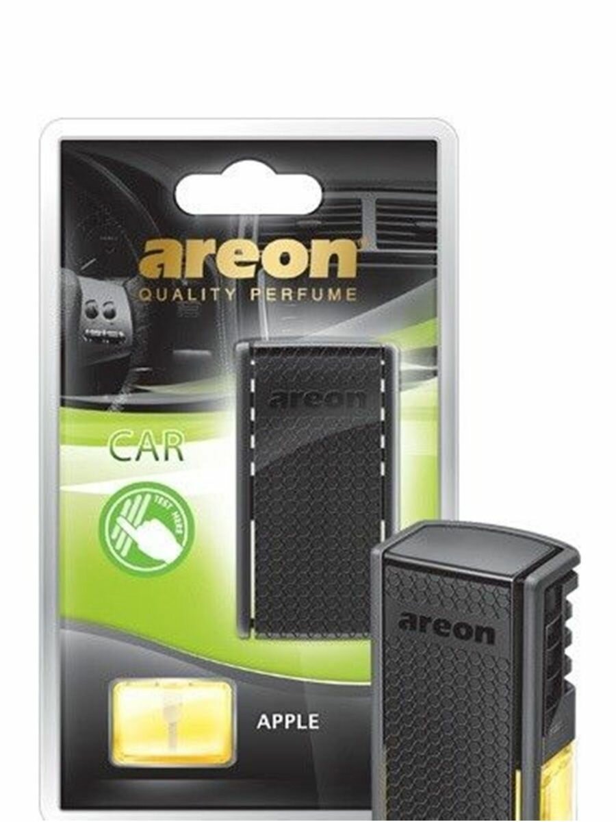 Ароматизатор AREON SUPERBLISTER "Яблоко", жидкий, для всех моделей авто, черный, 65x35x3,5 мм