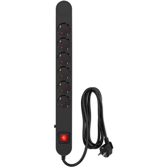 Сетевой фильтр Ippon NF-EU-1.8-16 1.8м (6 розеток) черный