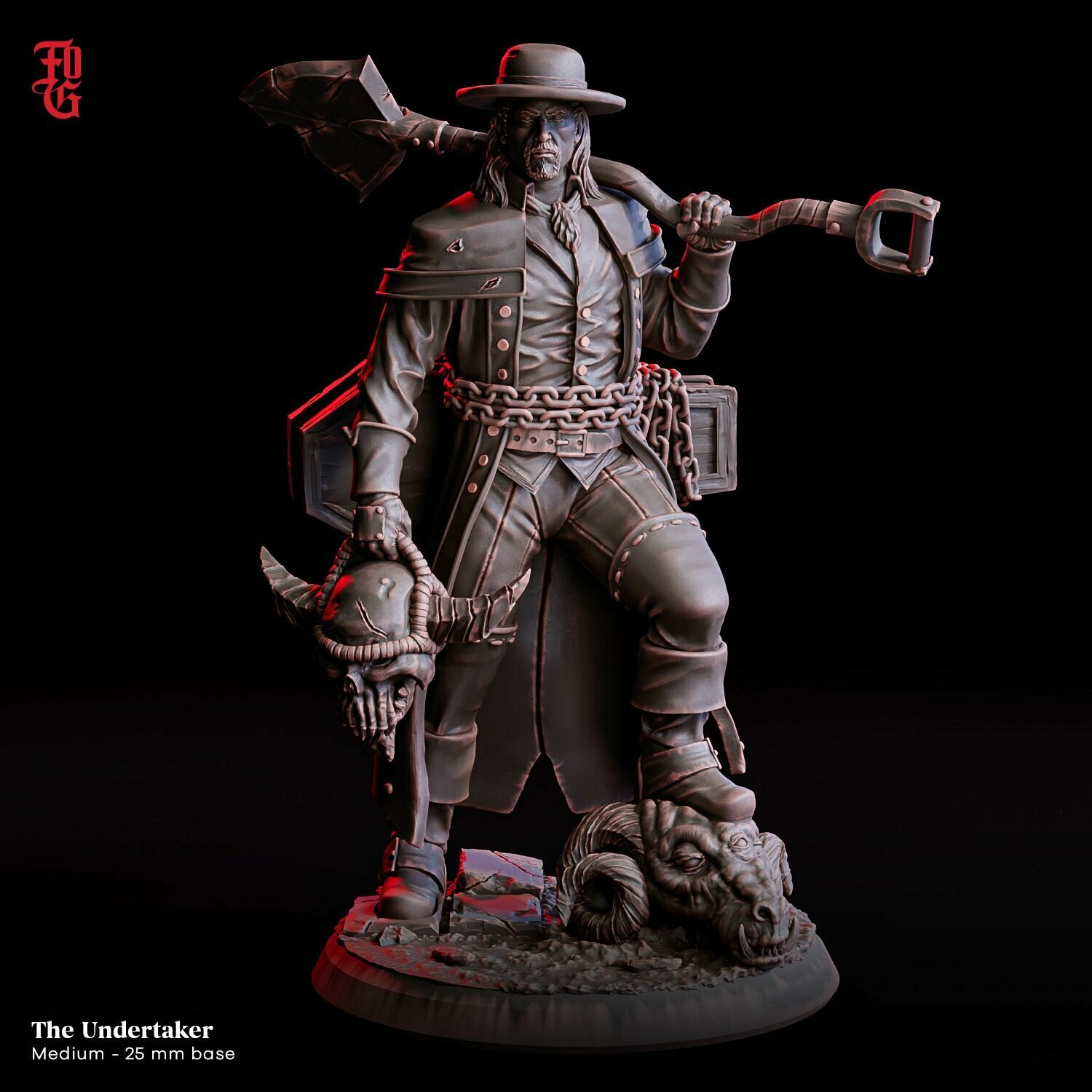Миниатюра D&D 'Гробовщик' масштаб 32 мм (DnD, Dungeons & Dragons, ДнД, Подземелья и Драконы, Pathfinder)